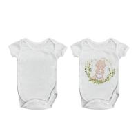 China Custom Blank White Short Sleeve Sublimation Baby Romper For Sublimation Photos Printing for sale