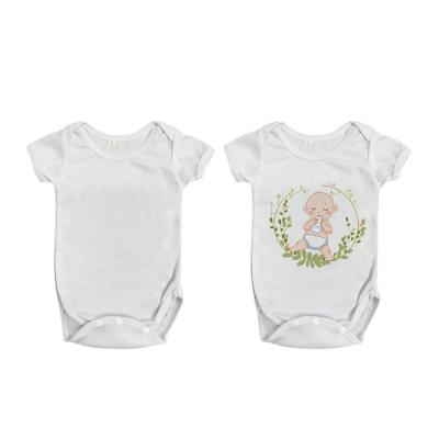 China Custom Blank White Short Sleeve Sublimation Baby Romper For Sublimation Photos Printing for sale