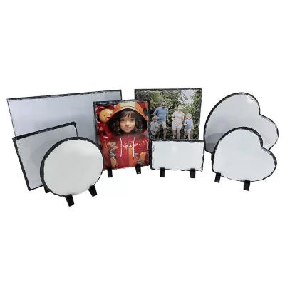 China Blank Sublimation Rock Slate Picture Frames Various Shape Sizes Diy Custom Sublimation Photo Slate for sale