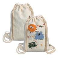 China Custom Sublimation Linen Drawstring Backpack 40*30cm Promotional Drawstring Bag for sale