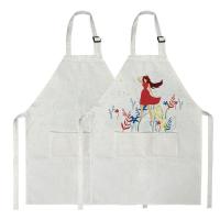 China Printable Blank White Adjustable Linen Sublimation Aprons With Pockets For Adult And Kids Custom Chef Apron for sale