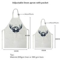China Printable Blank White Adjustable Linen Sublimation Aprons With Pockets For Adult And Kids Custom Chef Apron for sale