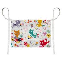 China Custom Printed Linen Sublimation Waist Aprons With Pockets Kitchen Coffee Shop Waiter Apron Sublimation for sale