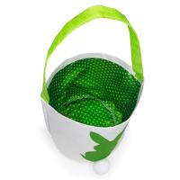 China Blank Sublimation Easter Bunny Basket With Color Handle Cute Rabbit Tail Custom Linen Easter Rabbit Basket for sale