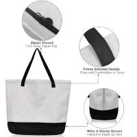 China Large Capacity 380g Linen Sublimation Tote Bags Blanks Custom Print Logo Sublimation Shopping Handbags With Zipper for sale