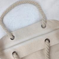 China Twine Knot Straps Beach Tote Bag Blanks Diy Custom Linen Sublimation Shopping Handbag for sale