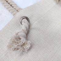 China Twine Knot Straps Beach Tote Bag Blanks Diy Custom Linen Sublimation Shopping Handbag for sale