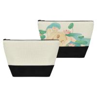 China Blank Sublimation Cosmetic Bag With Zipper Linen Sublimation Makeup Bag for sale