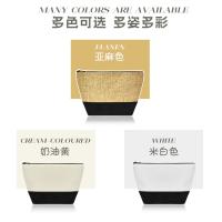 China Blank Sublimation Cosmetic Bag With Zipper Linen Sublimation Makeup Bag for sale