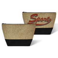 China Blank Sublimation Cosmetic Bag With Zipper Linen Sublimation Makeup Bag for sale
