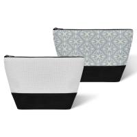 China Blank Sublimation Cosmetic Bag With Zipper Linen Sublimation Makeup Bag for sale