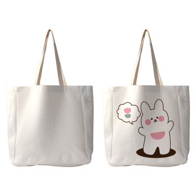 China Practical Sublimation Tote Bag Large Capacity Personalized Blank White Linen Sublimation Shopping Bags for sale