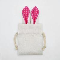 China DIY Sublimation Easter Bunny Ear Drawstring Bag Sublimation Blank Plain Bunny Gift Bag Easter Bucket Basket for sale