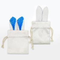 China DIY Sublimation Easter Bunny Ear Drawstring Bag Sublimation Blank Plain Bunny Gift Bag Easter Bucket Basket for sale