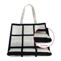 China Personalized DIY Sublimation Blank Linen Polyester 9 Panel Photo Tote Bag Shopping Bags 40*40cm Reusable Bag for sale