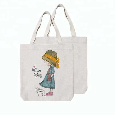 China Different Sizes Of Simple Linen Blank Tote Bags For Sublimation Printing for sale