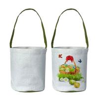 China Blank Linen Sublimation Easter Baskets Custom Print Party Candy Tote Bag Sublimation Easter Bags for sale