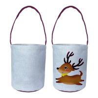 China Blank Linen Sublimation Easter Baskets Custom Print Party Candy Tote Bag Sublimation Easter Bags for sale