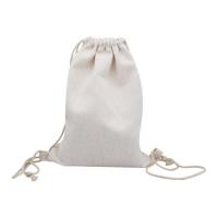 China White Linen Sublimation Drawstring Backpack Custom Photo Printing Linen Drawstring Bag for sale