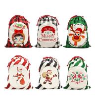 China DIY Personalised Santa Sack Sublimation Drawstring Christmas Gift Bags for sale