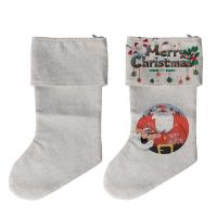 China Custom Blank White Linen Sublimation Christmas Stockings for sale