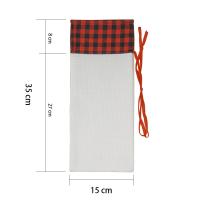 China Blank Sublimation Wine Bag Customized Linen Sublimation Wine Bottle Bag For Christmas Gifts for sale