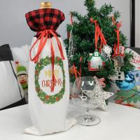 China Blank Sublimation Wine Bag Customized Linen Sublimation Wine Bottle Bag For Christmas Gifts for sale