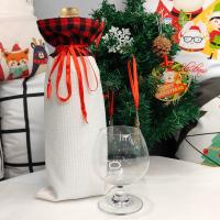 China Blank Sublimation Wine Bag Customized Linen Sublimation Wine Bottle Bag For Christmas Gifts for sale
