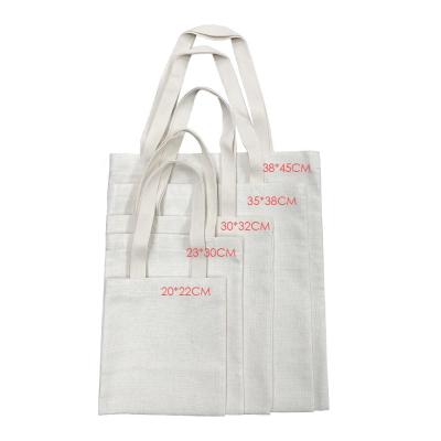 China Eco Friendly Linen Sublimation Tote Bags Blanks Diy Custom Logo Sublimation Shopping Bags for sale