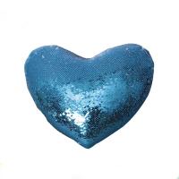 China Personalized Heart Shape Sublimation Sequin Pillow Covers Heat Transfer Glitter Cushion Cover for sale