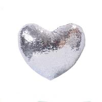 China Personalized Heart Shape Sublimation Sequin Pillow Covers Heat Transfer Glitter Cushion Cover for sale