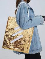 China Customizable DIY Sublimation Blanks Magic Reversible Sequin Tote Bag 40*34cm for sale