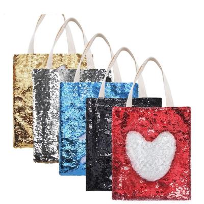 China Customizable DIY Sublimation Blanks Magic Reversible Sequin Tote Bag 40*34cm for sale