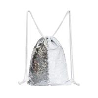 China Sublimation Printing Mermaid Sequin Reversible Backpack Sublimation Drawstring Bags Blanks for sale