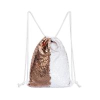 China Sublimation Printing Mermaid Sequin Reversible Backpack Sublimation Drawstring Bags Blanks for sale