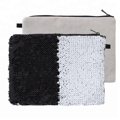 China DIY Sublimation Sparkly Sequin Makeup Bag Customized Sequin Cosmetic Bag Blanks for sale