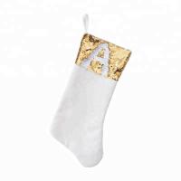 China Custom Christmas Ornaments Sublimation Sequin Stocking Christmas Stocking Sublimation Blanks 45*20cm for sale