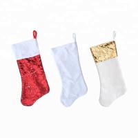 China Custom Christmas Ornaments Sublimation Sequin Stocking Christmas Stocking Sublimation Blanks 45*20cm for sale
