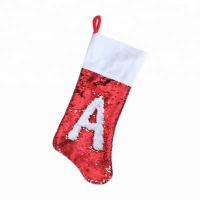 China Custom Christmas Ornaments Sublimation Sequin Stocking Christmas Stocking Sublimation Blanks 45*20cm for sale
