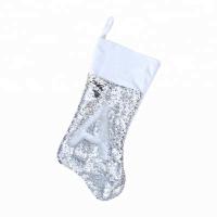 China Custom Christmas Ornaments Sublimation Sequin Stocking Christmas Stocking Sublimation Blanks 45*20cm for sale