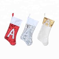 China Custom Christmas Ornaments Sublimation Sequin Stocking Christmas Stocking Sublimation Blanks 45*20cm for sale