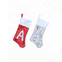 China Custom Christmas Ornaments Sublimation Sequin Stocking Christmas Stocking Sublimation Blanks 45*20cm for sale