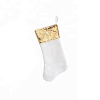 China Custom Christmas Ornaments Sublimation Sequin Stocking Christmas Stocking Sublimation Blanks 45*20cm for sale