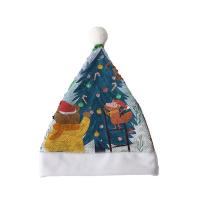 China Personalized Sublimation Christmas Hats Red And Green Sequin Santa Hat for sale