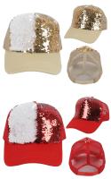 China Sublimation Sequin Baseball Cap Custom Baseball Caps With Logo Photo Printing for sale