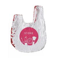China DIY LOGO Custom Sparkle Sublimation Sequin Tote Bag Cosmetic for sale