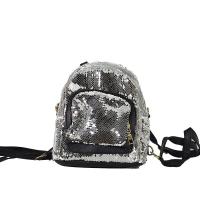 China Sublimation Custom Photo Glitter Sequin Backpack Trendy Travel Sparkly Backpack For Heat Transfer for sale