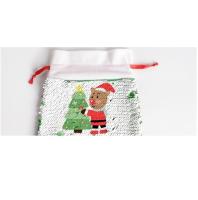 China Customizable Sublimation Christmas Bags Santa Claus Gift Bag for sale