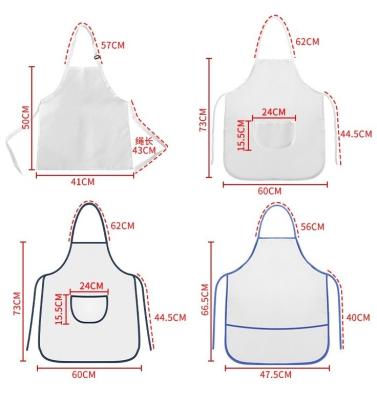 China Sublimation Textiles Sublimation Blank Aprons With Pockets For Heat Press Cooking Kitchen Aprons For Men And Women Chef for sale