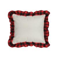 China Double Sided Sublimation Pillow Case Blanks Printed Plaid Cotton Linen Sublimation Pillow Cover for sale